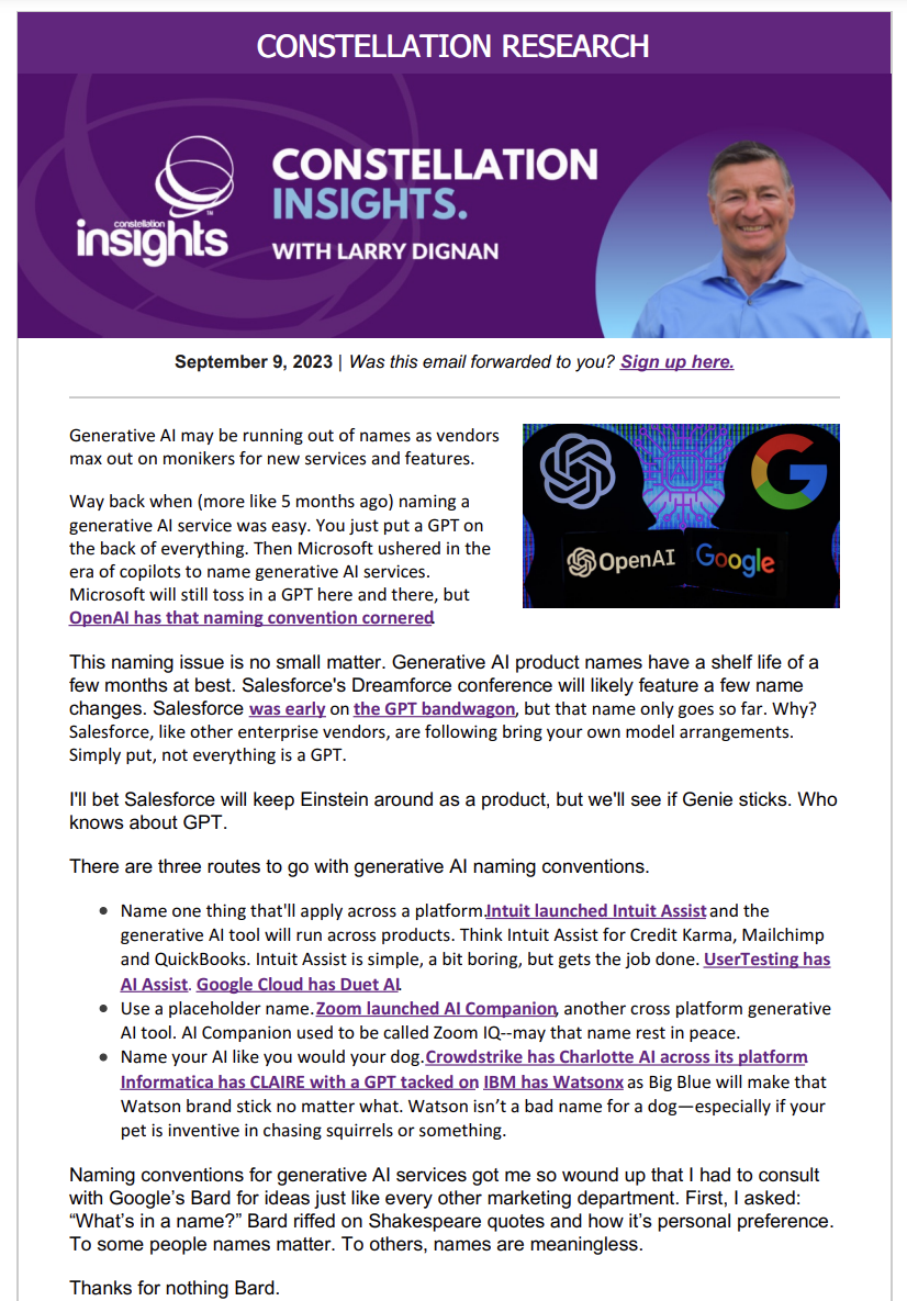 Constellation Insights Newsletters | Constellation Research Inc.